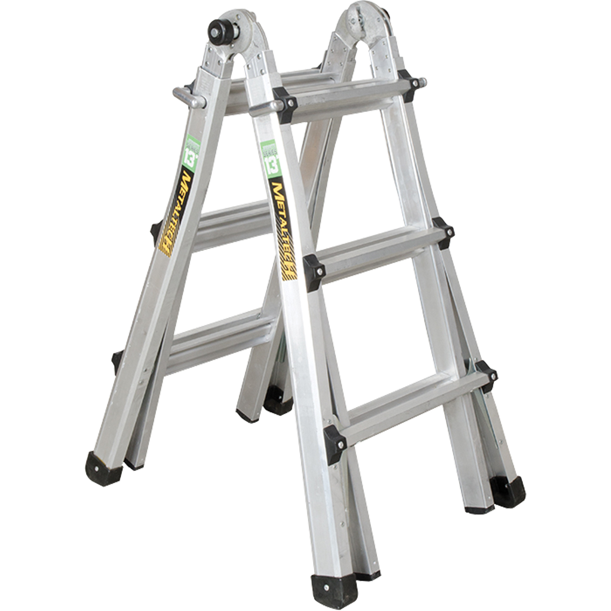 Metaltech Telescoping Multi-Position Ladder, 2.916' - 9.75', Aluminum ...