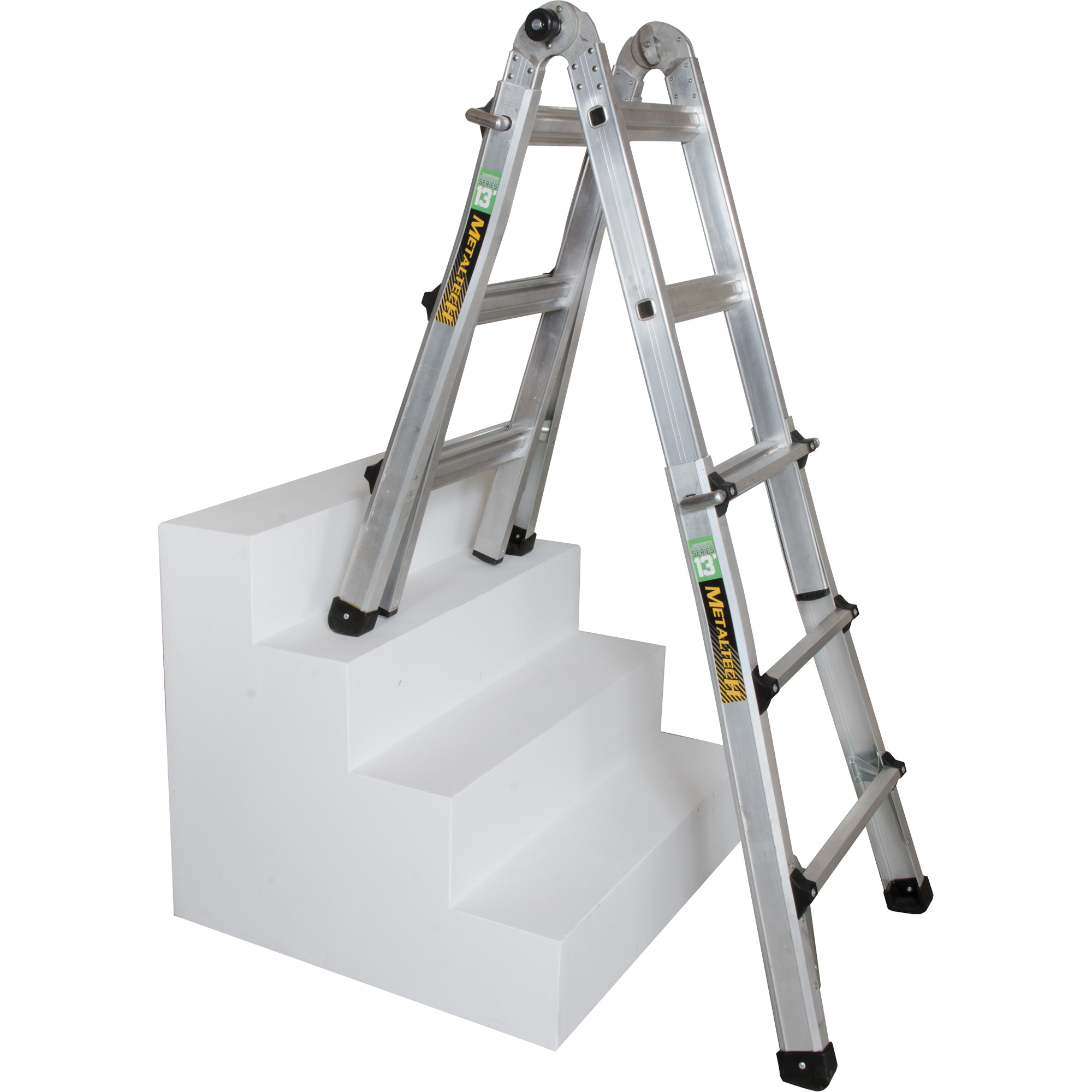 Metaltech Telescoping Multi-Position Ladder, 2.916' - 9.75', Aluminum ...