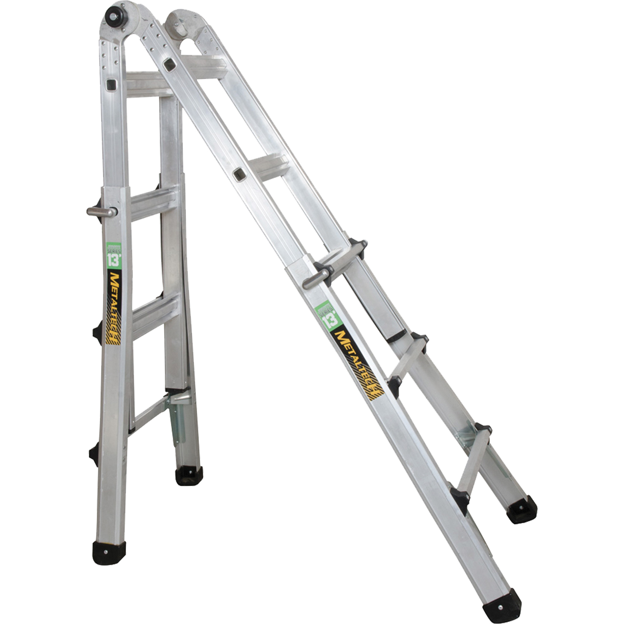 Metaltech Telescoping Multi-Position Ladder, 2.916' - 9.75', Aluminum ...